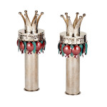 Rimonim (Torah Finials) With Pomegranates